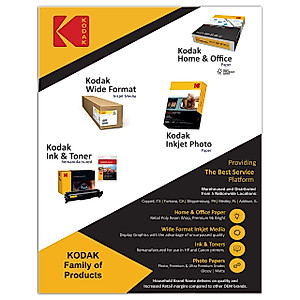 KODAK Photo Paper Gloss 4 X 6, 100 count, 52lb-200 g/m 2-8.5MIL (41180-1743327) Not compatible with Kodak Dock Printers.