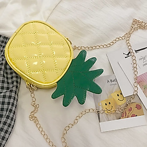 Goclothod Women Pineapple Shoulder Bag Mini Crossbody Bag Chain Purse