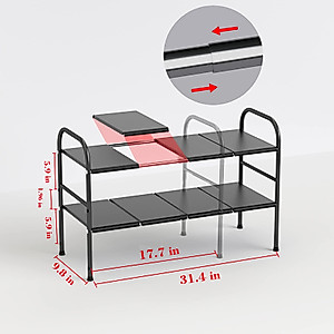 ATIDIE Under Sink Organizers and Storage, 2 Tier Under Sink organizer Expandable Cabinet Shelf Organizer with 8 Detachable Panels for Kitchen Bathroom Storage