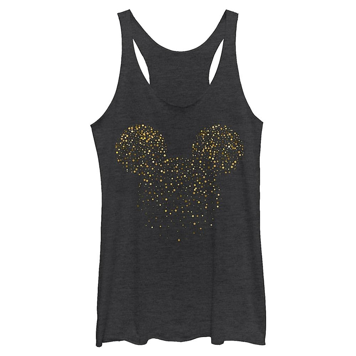 Disney womens Disney Characters Mickey Confetti Fill Tri-blend Racerback Layering Tank T Shirt, Black Heather, Medium US