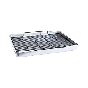 Nordic Ware Extra Large Oven Crisping Baking Tray with Rack (Silver) and Nordic Ware Oven Crisp Baking Tray (Natural)
