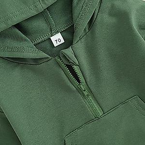 YINGISFITM Toddler Baby Boy Girl Clothes Zip Up Hoodie Pullover Long Sleeve Shirt Cute Fall Winter Outfits (Baby Hoodie Green, 18-24 Months)