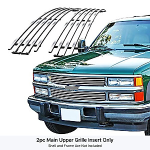 APS Compatible with Chevy Blazer C K Pickup Suburban 1994-1999 & 95-99 Tahoe Main Upper Stainless Steel Chrome Billet Grille Grill Insert C85011A