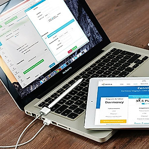 [Apple MFi Certified] PAINICA Apple Pencil Charging Adapter Cable Compatible for Apple Pencil 1st Generation, Apple Pencil Male to Female Flexible Connector(3.3FT, White)