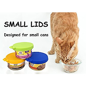 COMTIM 3 Pack Cat Food Can Lids, Silicone Small Pet Food Can Lids Covers for 3 oz Cat Food Cans