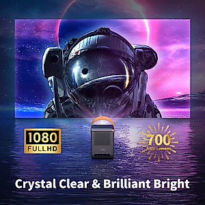 WEMAX Dice Portable Projector, Mini Outdoor Projectors 4K Supported for Movie, 3 Hrs Battery Video Time, Android TV, 1080p Full HD, Dual Dolby Audio DTS-HD Speakers, Auto Focus, Auto Keystone