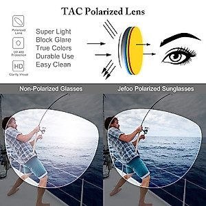 Jefoo Polarized Aviator Sunglasses for Women Men Retro Trendy Sports Sunglasses for Outdoor UV400 Protection