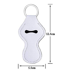10pcs Sublimation Blanks Chapstick Holder Keychains Bulk Lipstick Holder Keychains Chapstick Keyring Holder (White)