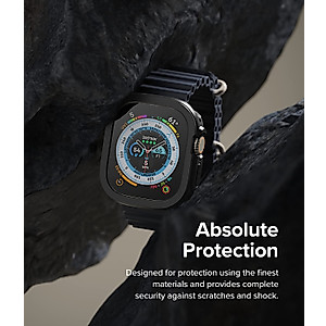 Ringke Air Sports [Tailored Cutouts] Compatible with Apple Watch Ultra 2 Case and Designed for Apple Watch Ultra Case, Soft Flexible Bumper Lightweight Slim TPU Cover for Women, Men - Black