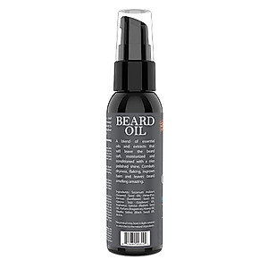Uncle Jimmy Beard Growth Oil with Biotin | Natural Beard Care for Thicker, Fuller Healthier Beard | Men's Facial Hair Treatment for Grooming | Increases Thickness and Volume 2 Fl Oz