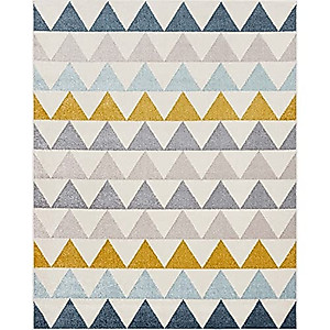 Well Woven Mystic Nova Ivory Modern Geometric 3'11" x 5'3" Distressed Area Rug, 3 ft 11 in x 5 ft 3