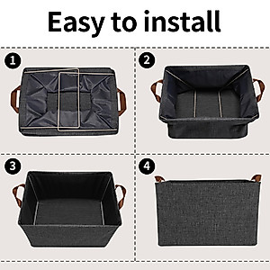 GRANNY SAYS Closet Storage Bins, Large Clothing Bins, Closet Shelf Organizer with Metal Frame, Storage Baskets for Shelves, Fabric Bins for Storage, Bins for Closet Organization, Sky Blue, 2-Pack