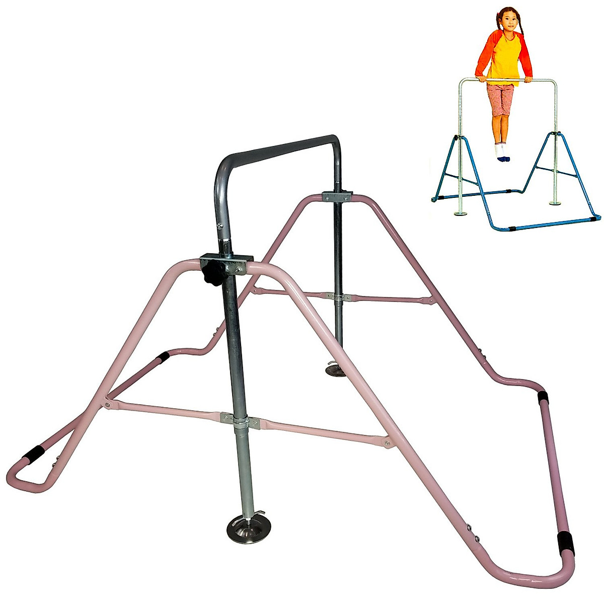 JUNGLE KIDS Gym Horizontal Hanging Monkey Bar Gymnastics Indoor Playground Pink