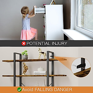 6 Tier Bookshelf, 83 inch Tall Bookcase Industrial Wooden Bookshelves Large Wall Etagere Rustic Vintage Book Shelf with Metal Frame Open Storage Rack for Living Room Home Office