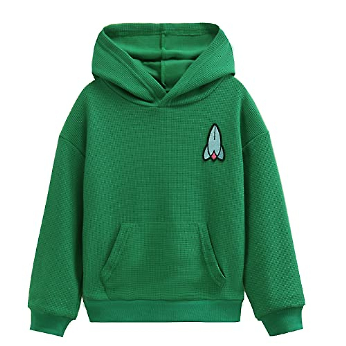 WELAKEN WAFFLE Fabric Hoodie Sweatshirt with Cute Rockets Pattern for Kid's & Toddler Unisex