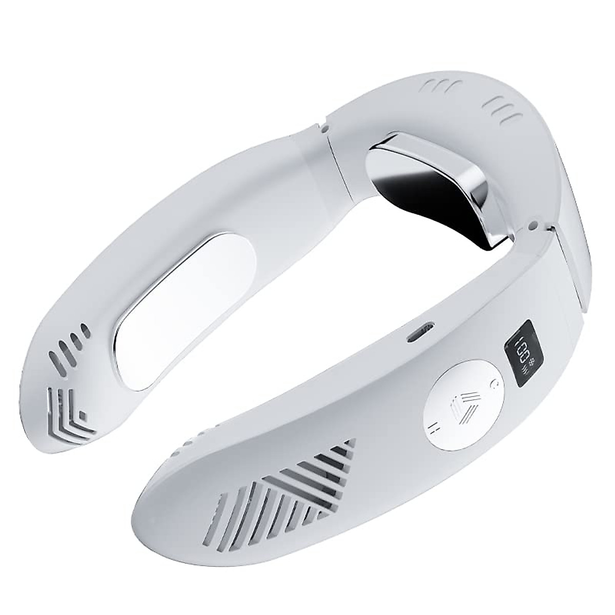 2022 upgraded cooling heating three-sided large-area Portable Air Conditioner Neck Fan heatstroke prevention camping holiday hanging It can also be used on vacation to cool the face, white