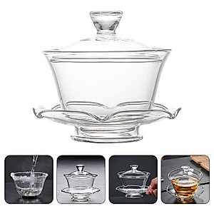 Cabilock Porcelain Tea Cups 1 Set Gaiwan glass coffee mug green tea cups cappuccino cups Tea Cup Glass Chinese Tea Bowl