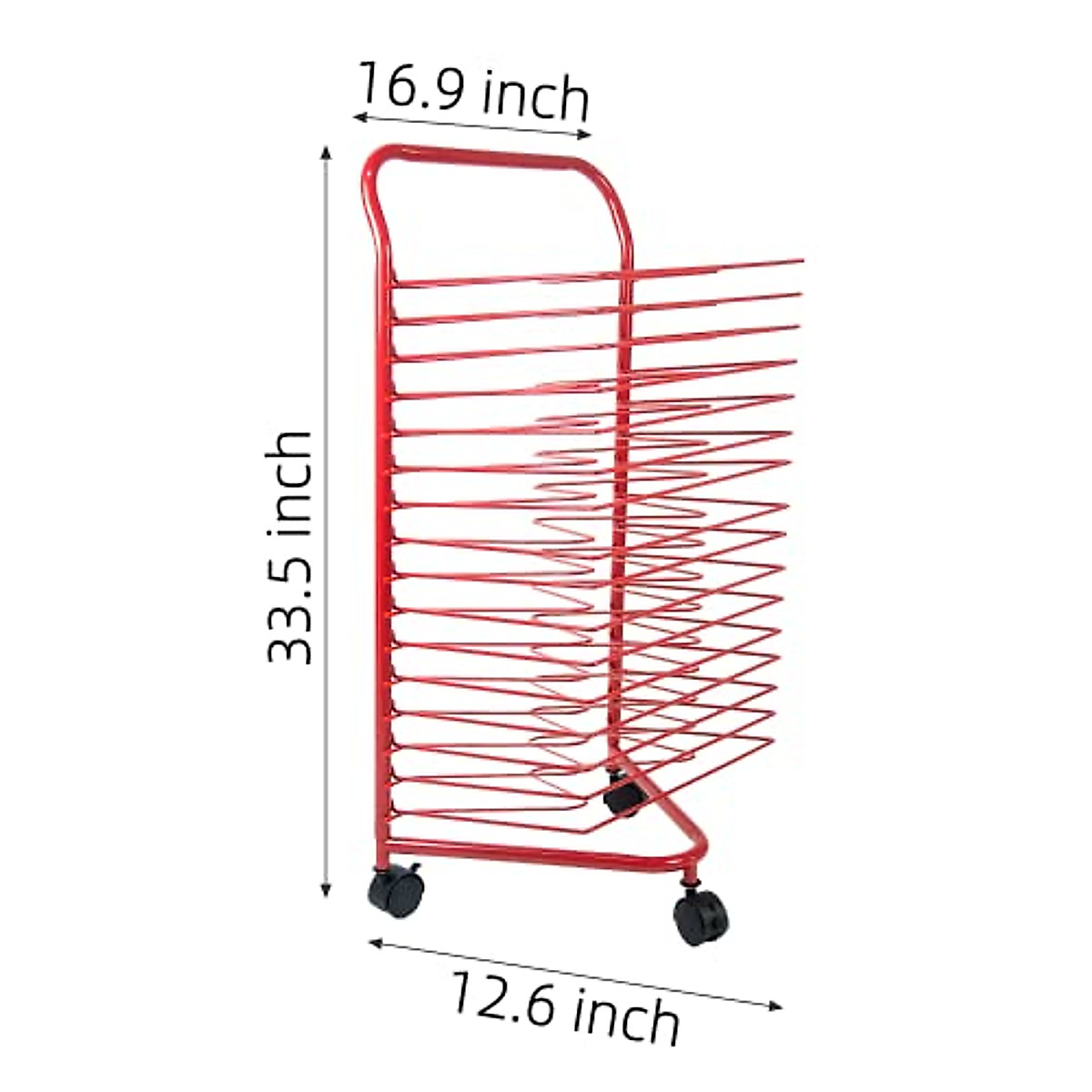AIWFL Art Drying Rack for Classroom Paint Drying Rack Art 16 Shelves Metal Artwork Storage Display Rack Art Drying Rack with Wheels for Classroom Painting Crafts