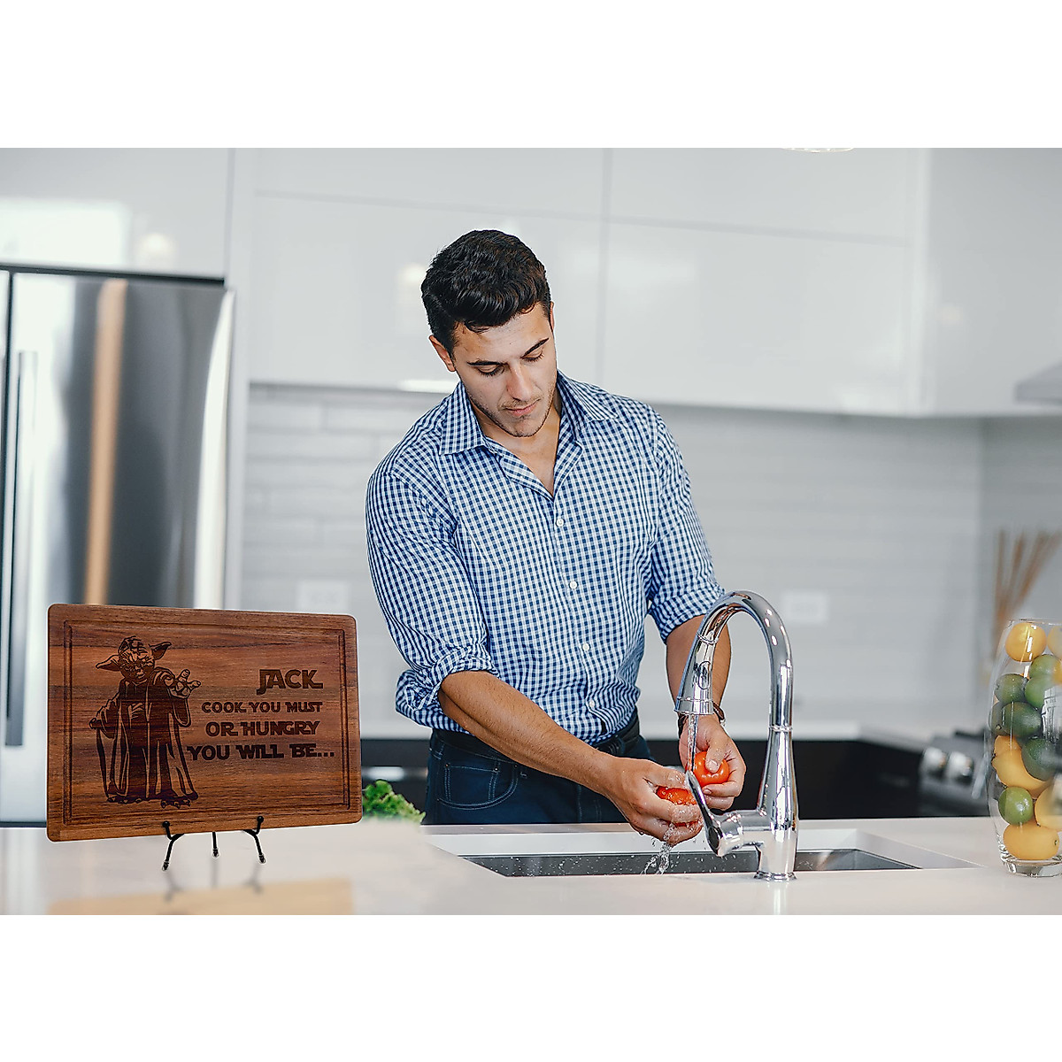 Star Personalized Cutting Board, Yod a Board Cook You Must or Hungry Will Be, Fathers Day or Birthday Gift, Custom Engraved Charcuterie Board, Star Sign Wars, Customizable Gift for Men, Dad