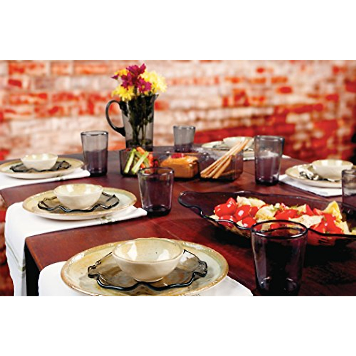 CFS GA5500670 Gathering Melamine Large Round Platter, 18", Adobe (1 Platter)