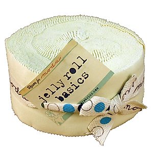 Moda Basics Bella Solids Snow 9900-11 Jelly Roll, 40 2.5x44-inch Cotton Fabric Strips