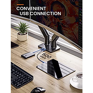 Ergear Dual Monitor Stand Mount, Ultrawide 13-35 Inch Height Adjustable Computer Screen Gas Spring Monitor Arm Desk Mount Full Motion, Each Arm Holds up to 26.4lbs