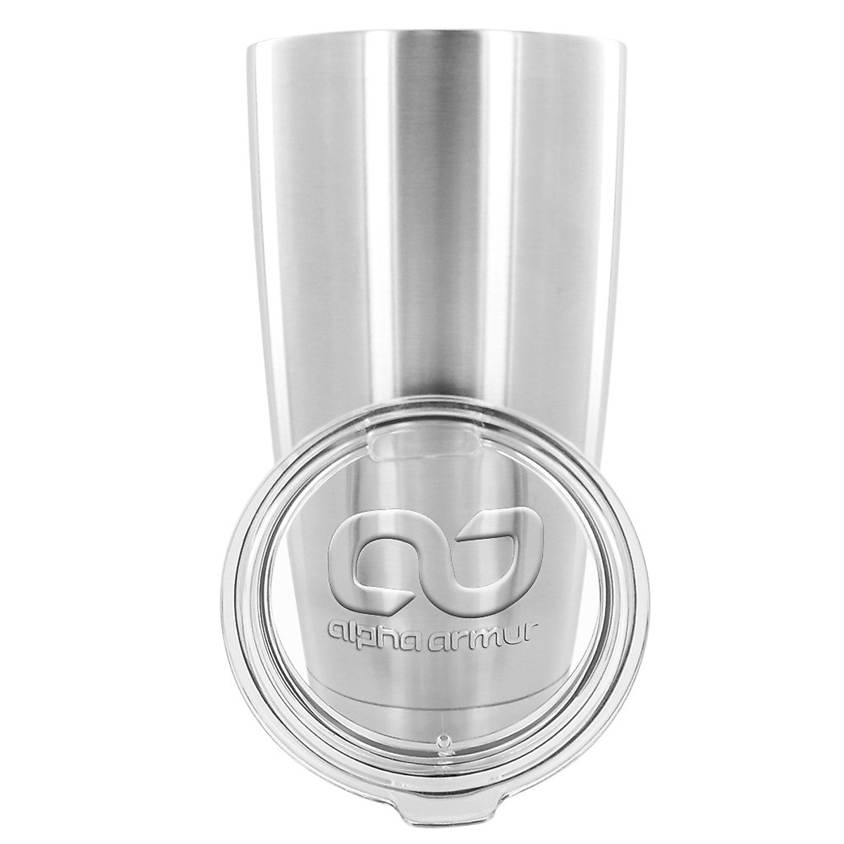 Alpha Armur 20/30/36 Oz Tumbler Double Wall Vacuum Insulated Stainless Steel Tumbler /Hydro Travel Mug Stainless Steel Water Bottle 12 Oz Stainless Steel Can Insulator Can Cooler, Silver