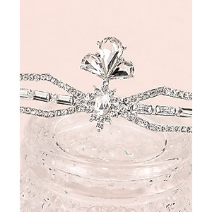 Wecoe Silver Crown for Women Birthday Girls Rhinestone Tiaras and Crowns Princess Queen Fairy Crown Halloween Costume Hair Accessories Happy Birthday Decorations Mothers Day Gifts