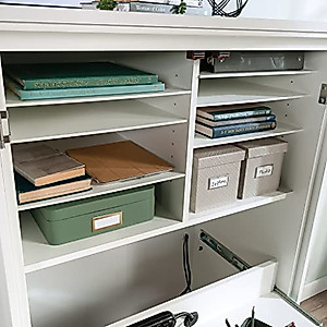 Sauder Miscellaneous Storage Craft & Sewing Armoire, L: 35.11" x W: 21.81" x H: 61.58", Glacier White finish