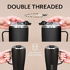 BrüMate Toddy XL - 32oz 100% Leak Proof Insulated Coffee Mug with Handle & Lid - Stainless Steel Coffee Travel Mug - Double Walled Coffee Cup (Glitter white)