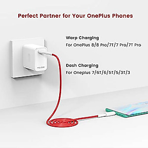 VELOGK Warp Charger Kit 30W [5V/6A] for Oneplus 8/8 Pro/7 Pro/7T/7T Pro/7/6T/6/5T/5/3T/3/Nord N10 5G, Fast Warp/Dash Car Charger Adapter+Wall Charger+2xType C Warp Charge Cables(3.3ft)