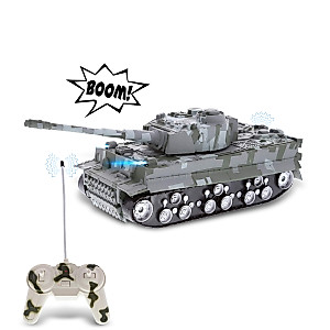 Mozlly Army RC Tank Toy with Lights and Battle Sounds - Remote Control Toy Tank with Rotating Turret, Cool Realistic RC Military Tank Model Car, RC Vehicles for Kids