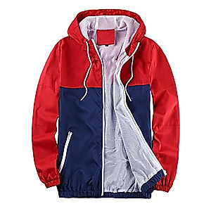 Mens Tennis Crop Vest Half Zip Hoodie Men Windbreaker Long Sleeve Lightweight Fleece Jacket Men Lightweight Breathable Rain Jackets Track Coat Black Jacket Cropped Vest Red L