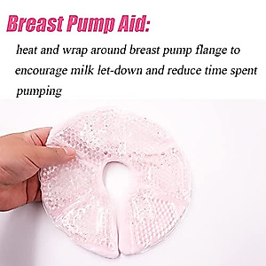 Breast Therapy Ice Packs, Hot and Cold Breast Pads, Breastfeeding Essentials Large Gel Bead Packs for Moms, 2 Pack (2 Ice Pack +2 Cover(Pink))