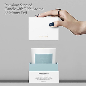 ESNA HOME Leblanc Mount Fuji Luxury Aromatherapy Scented Candles | Essential Oil All Natural Soy Candles Meditation Gifts for Women | 8.8oz 50 Hours Votive White Candle | Decor for Home Scented