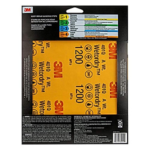 3M Wetordry Sandpaper, 32022, 1200 Grit, 9 in x 11 in, 5 Sheets Per Pack