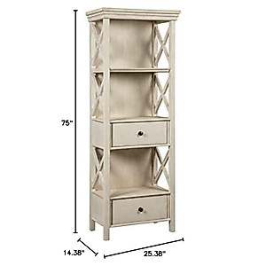 Signature Design by Ashley Bolanburg Cottage Chic Display Cabinet or Bookcase, Antique White