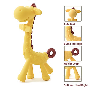 Baby Teething Toys, Alled Teethers for Newborn Infants Girls Boys, Teething Toy Silicone Freezer Safe,Freezable Teether with Baby Fruit Feeders/Hollow Teething Tubes/Holder Strap Clip/Storage Case