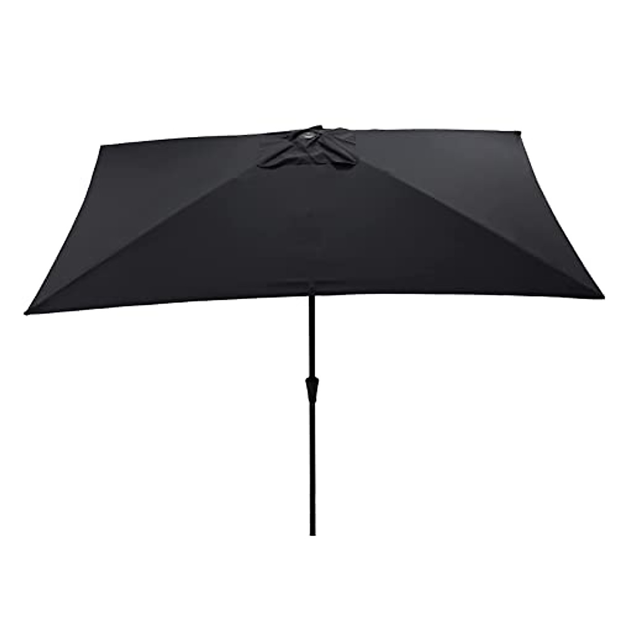 FLAME&SHADE 6.5 x 10 ft Rectangular Outdoor Market Patio Table Umbrella with Tilt, Black
