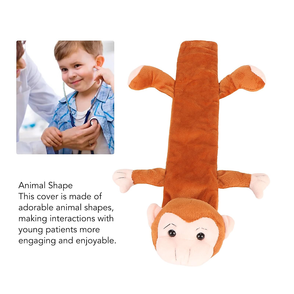 Stethoscope Covers,Stethoscope Cover Scrunchie,Cloth Stethoscope Sleeve,Cute Animal Shape Plush Stethoscope Cover Sleeves Stethoscope Accessories for Nurses Doctors (Monkey)