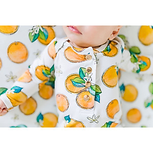 Orange Blossom Fitted Changing Pad Cover, Made from Viscose from Bamboo and Spandex Material, Fits Standard Changing Pad, by Florida Kid Co.