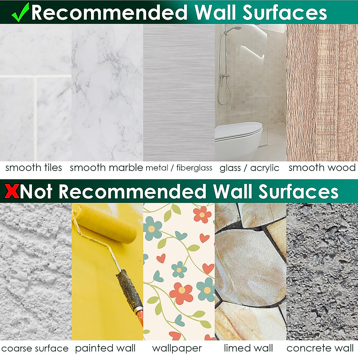 Jovware Shower Caddy Adhesive Replacement Stickers, Replacement Adhesive for Shower Caddy, Shower Organizer Adhesive Replacement, Adhesive for Shower Caddy Assorted Wire Hook 10 Pack