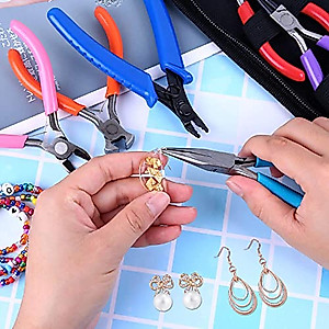 Jewelry Pliers, Acejoz 6pcs Jewelry Making Tools Kit Includs Needle Round Nose Pliers, Wire Cutters, Crimping Pliers, Bent Nose Pliers, End Nippers for Beading Craft