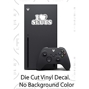 2 Pack - I Love Sluts - Decal Vinyl Sticker Graphics for Car Truck SUV Van Wall Window Laptop - 5.5" W X 2.8" H White HGC1839.07