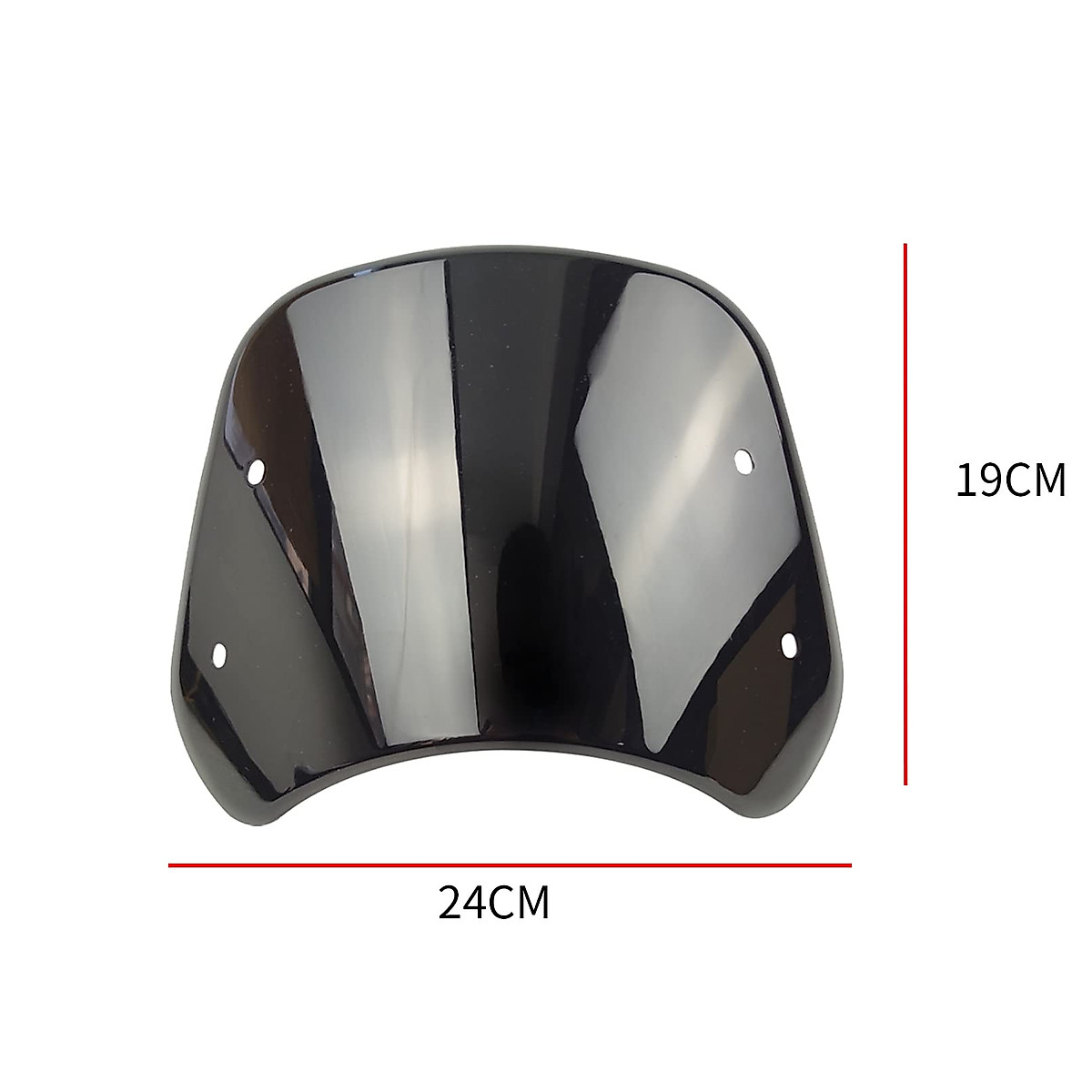 HARPUOU Universal Motorcycle Windshield Wind Deflector Windscreen Front Flyscreen with Mount for Motorbike 5"-7" LED Headlight