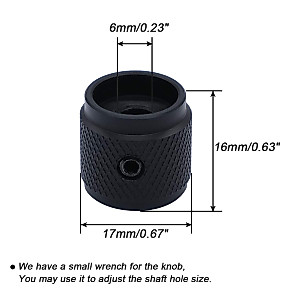 mxuteuk 4pcs Black Guitar Knobs Aluminum Alloy Potentiometer Control Knob Volume Audio Electric Guitar Bass Knob Screw Type 17 x 16mm (d*h) KNOB-04-BK