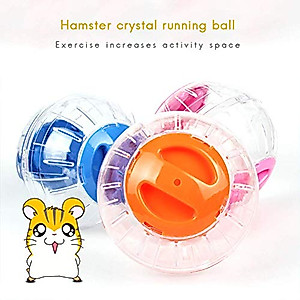New Cute Hamster Running Ball 4.7 Inches Crystal Ball for Hamsters Small Silent Exercise Wheel Small Animals Cage Accessories Small Animal Pet Toys Ball Mouse Ball (Pink)