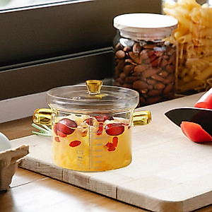 CALLARON Pots for Cooking with Lids Saucepan with Cover Simmer Pot Milk Pot -resistant Stovetop Pot And Pan with Lid for Soup Milk Baby Food 450ml