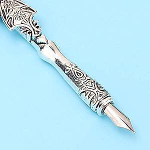 Hztyyier European Vintage Quill Pen Fountain Pen Sign Pen Calligraphy Writing Quill Dip Pen Set in Gift Storage Box(Black) School Supplies