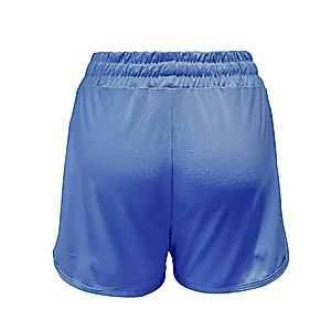 Bblulu Womens Mid Rise Yoga Shorts Comfy Drawstring Biker Shorts Comfy Lounge Active Workout Running Pants with Pockets